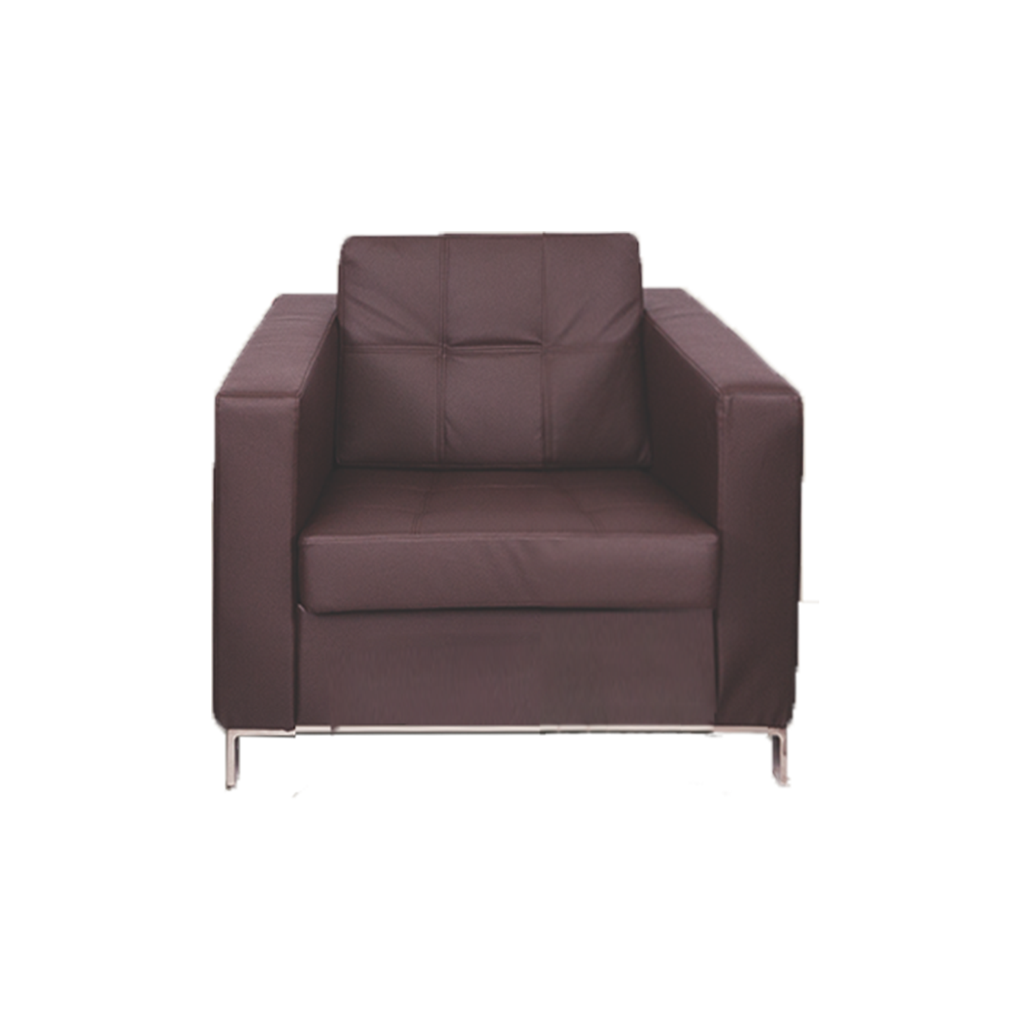 Aura 1 Single Seater Leatherette Sofa By Geeken SS Pipe Leg